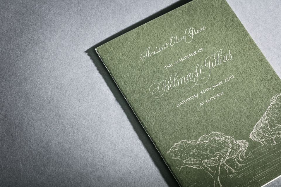 Engraved Wedding Invitation Booklet I Downey